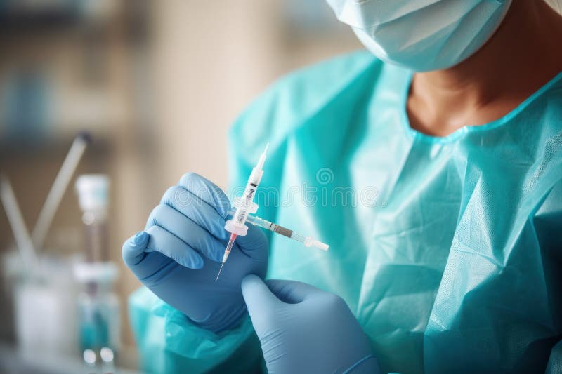 Nurse Holding Needle for Injections Stock Illustration - Illustration ...