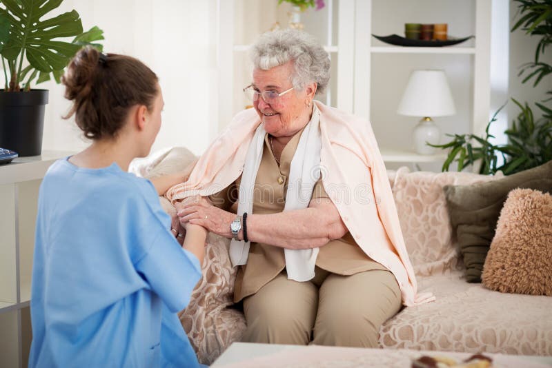 Nurse in home visit stock photo. Image of homecare, healthcare - 80204812