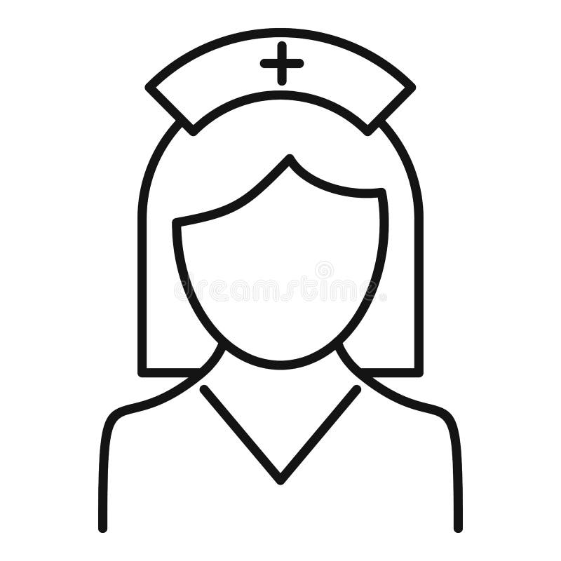 Nurse Lady Icon, Outline Style Stock Vector - Illustration of ...