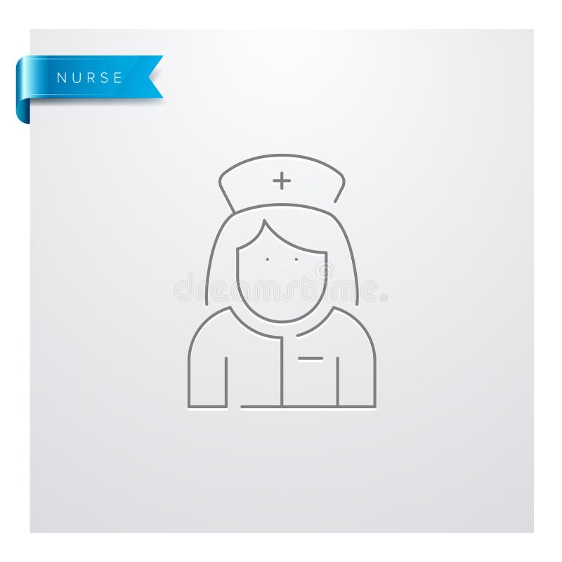 Nurse Line Icon, Medical Tests Concept, Female Physician Sign on White ...