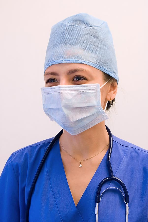 Nurse in mask stock image. Image of coat, examination - 1521991
