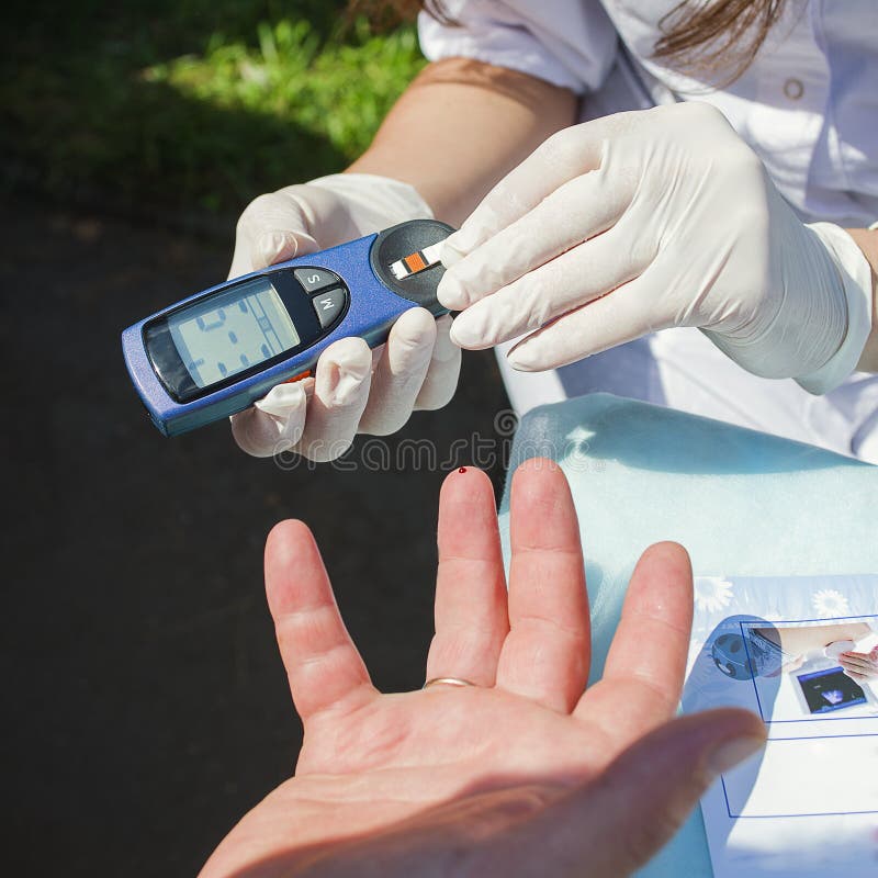 Nurse Measuring Blood Sugar Stock Image - Image of medical, nail: 48774417