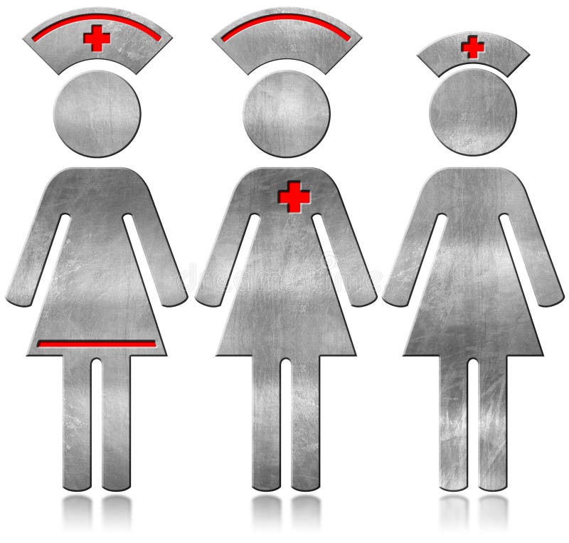 Nurse - Metallic Symbols stock illustration. Illustration of medic ...