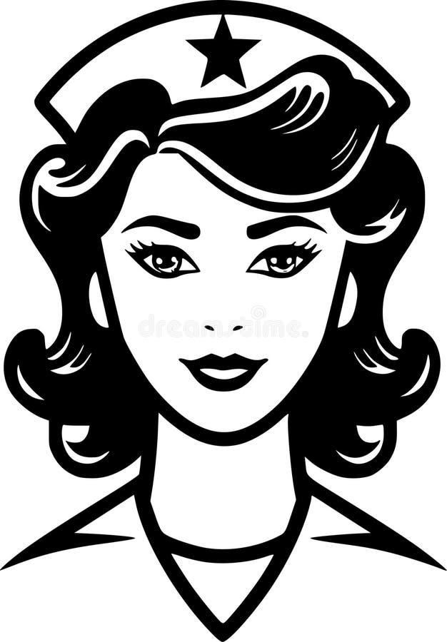 Nurse - Minimalist and Simple Silhouette - Vector Illustration Stock ...