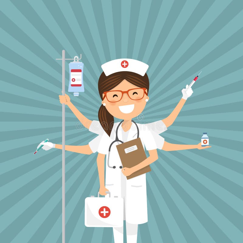 Nurse Multitasking Stock Illustrations – 38 Nurse Multitasking Stock ...