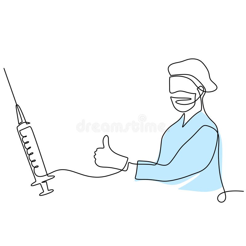 Nurse One Line Drawing. Continuous Single Healthcare Profession Stock ...