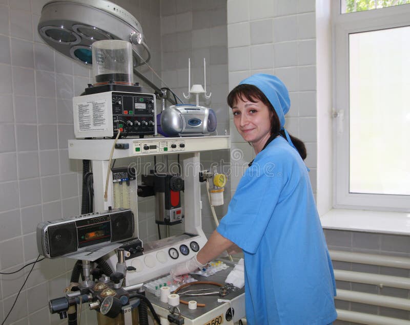 Nurse in the Operating Room Stock Photo - Image of anestesist ...