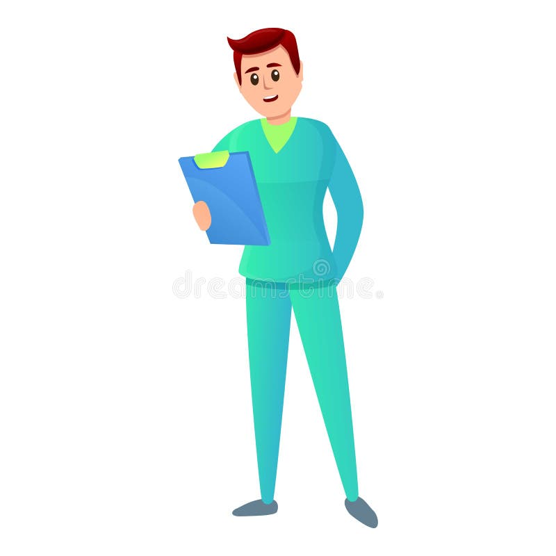 Nurse Patient Card Icon, Cartoon Style Stock Vector - Illustration of ...