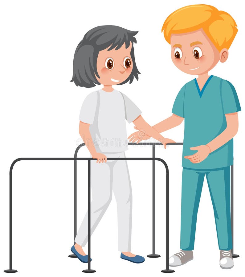 Nurse with Patient Cartoon Character Stock Vector - Illustration of ...