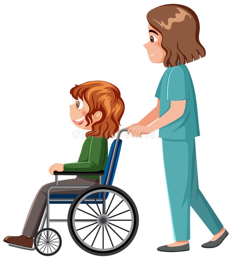 Nurse with Patient Cartoon Character Stock Vector - Illustration of ...