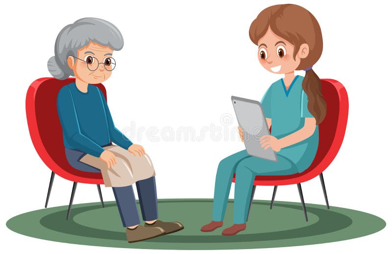 Nurse with Patient Cartoon Character Stock Vector - Illustration of ...