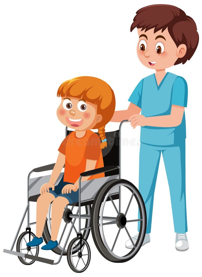 Nurse with Patient Cartoon Character Stock Vector - Illustration of ...