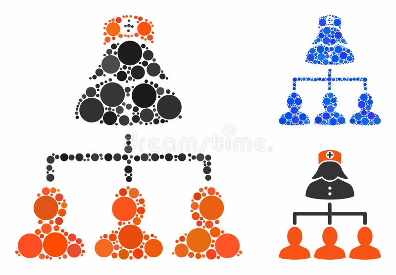 Nurse Patients Composition Icon of Round Dots Stock Vector ...