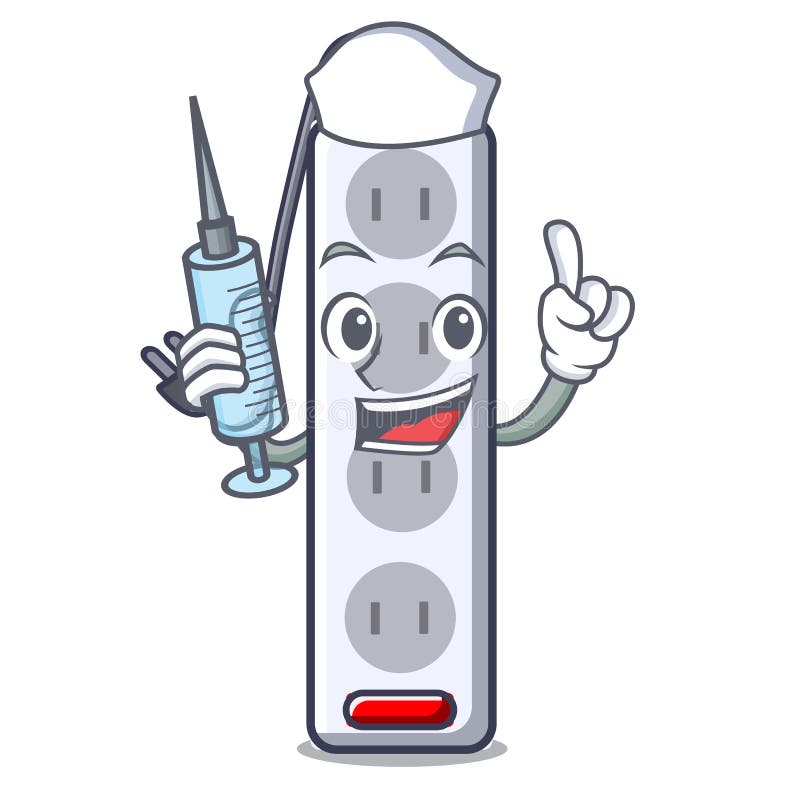 With Box Power Strip Attaches the Cartoon Table Stock Vector ...