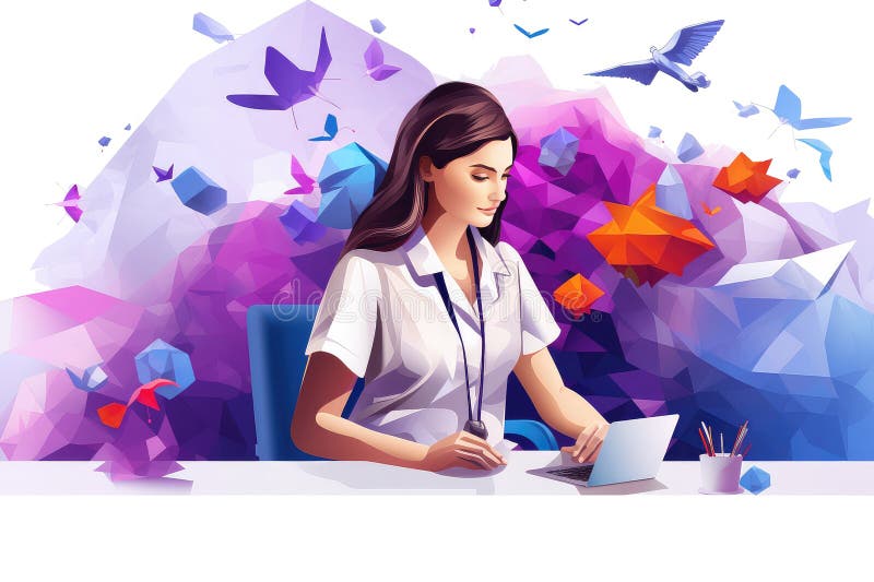 Nurse Practitioner during the Work 3d Colorful Illustration ... Nurse Practitioner during the Work 3d Colorful Illustration ...