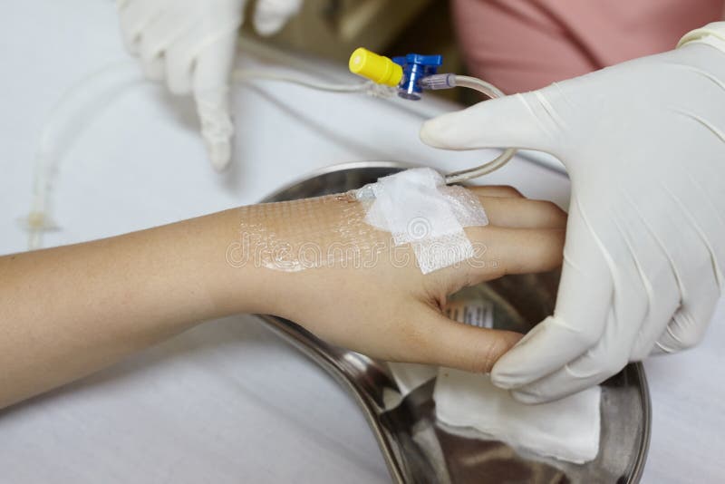 Nurse Put IV Injection on Patient Had Stock Image - Image of clinic ...