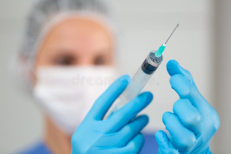 Nurse Ready To Make Injection in Hospital Stock Image - Image of ...