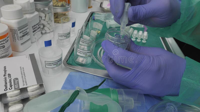 Nurse Refilling Medication Solution Nebulizer Container Stock Video ...