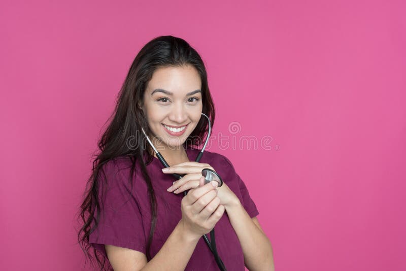Nurse in Scrubs stock image. Image of smile, happy, nurse - 103557993