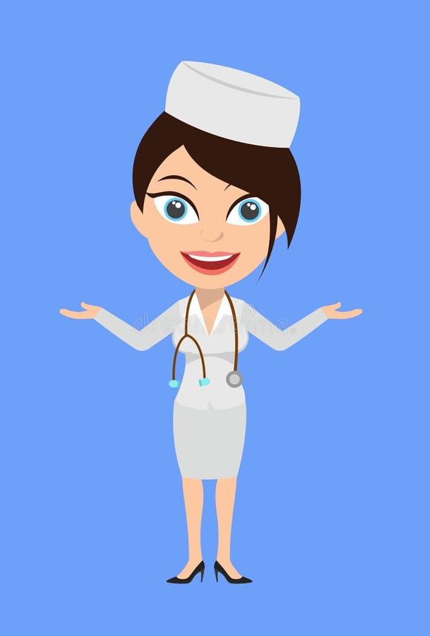 Nurse - Standing in Presenting Pose Stock Vector - Illustration of ...