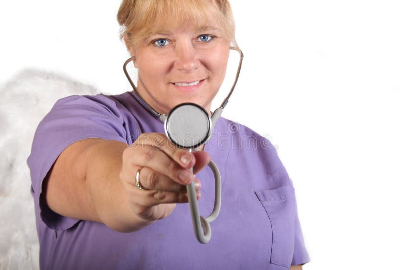 Nurse with stethoscope stock image. Image of care, help - 1622707