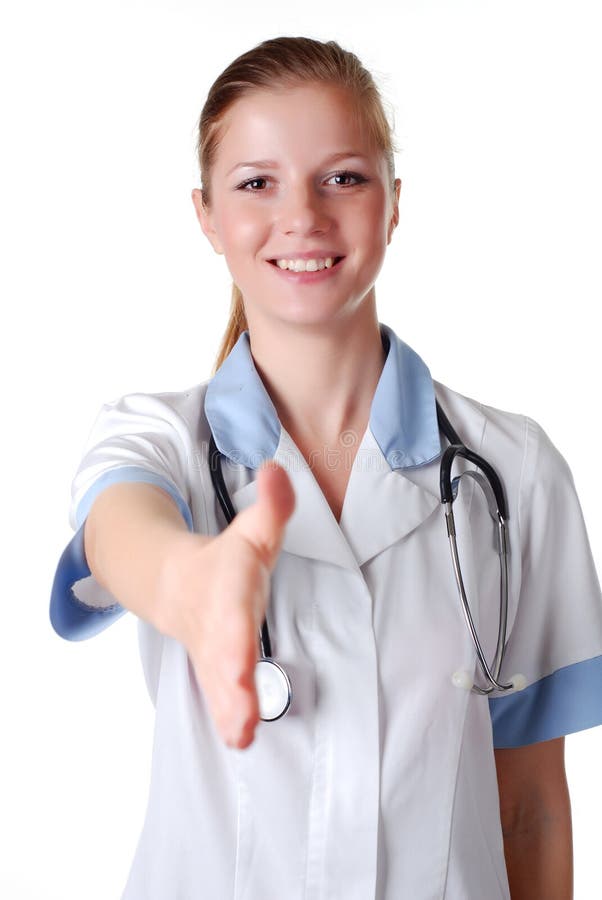 Nurse with stethoscope stock photo. Image of background - 10005508