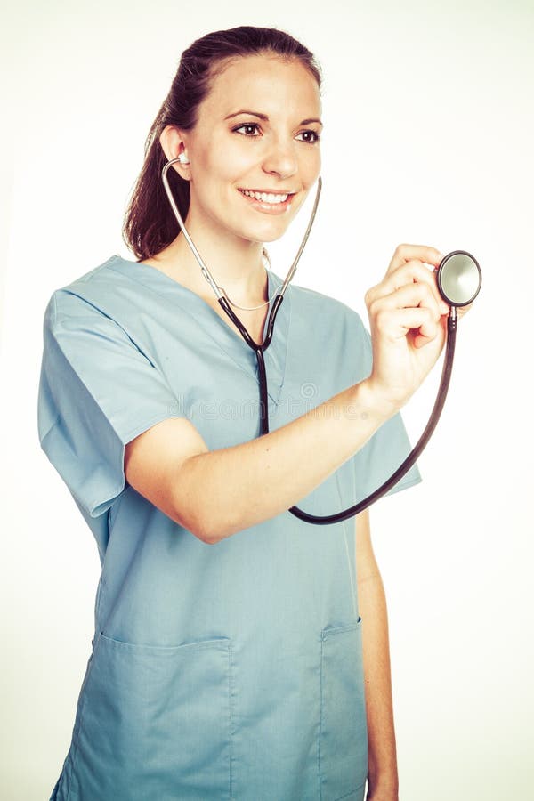 Nurse with Stethoscope stock photo. Image of filter, nurse - 94833880