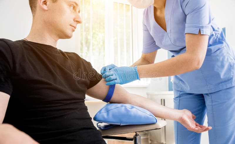 Nurse Taking Blood Sample. Medical Equipment. Blood Test. Stock Photo ...