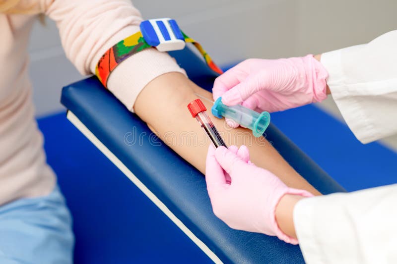 Nurse taking blood sample. stock image. Image of medicament - 231361033