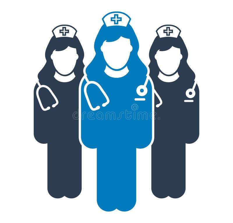 Nurse Team Icon. Flat Style Vector Stock Illustration - Illustration of ...
