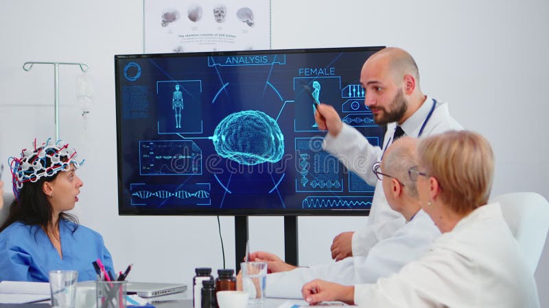 Nurse Testing New Innovation for Brain Scanning Stock Footage - Video ...