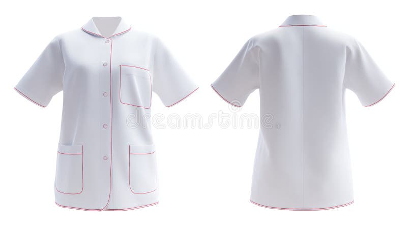 Nurse Uniform Set Front and Back. Stock Photo - Image of hospital, blue ...