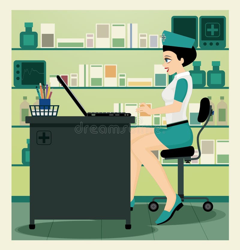Computer Nurse Using Stock Illustrations – 138 Computer Nurse Using ...
