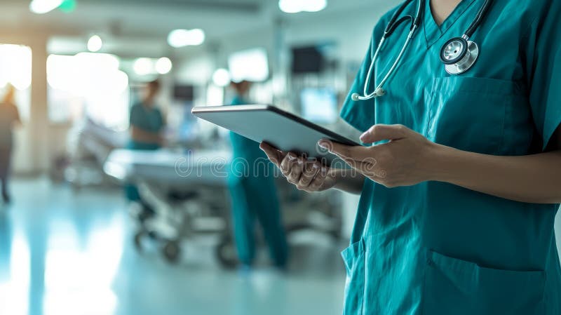 Nurse Using a Tablet with AI-powered Software To Predict Patient ...