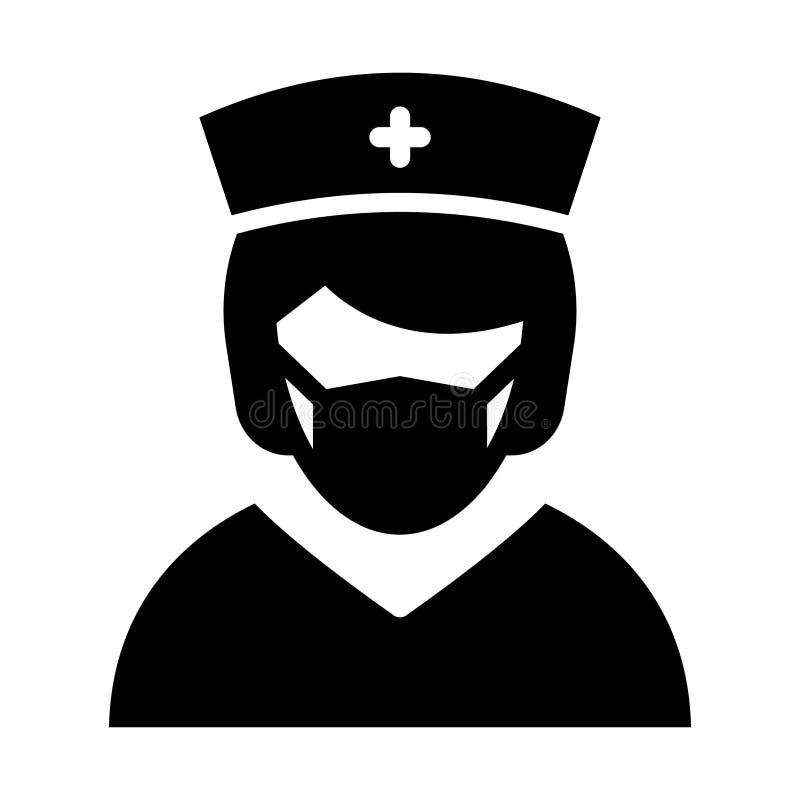 Nurse Wearing Mask Vector Icon Which Can Easily Modify or Edit Stock ...