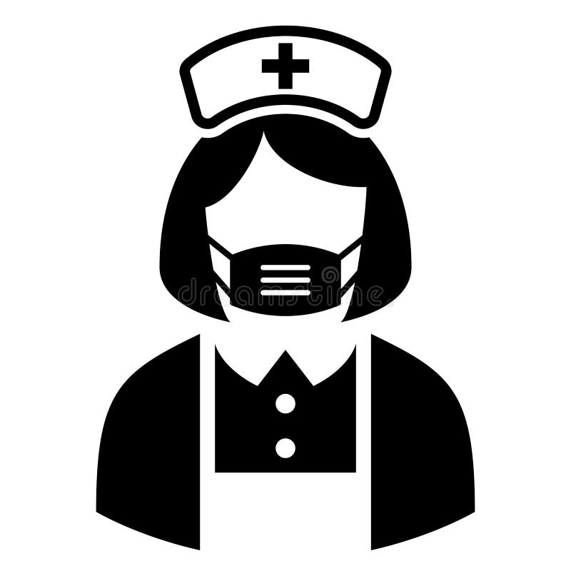 Nurse Wearing Medical Mask Vector Icon Stock Vector - Illustration of ...