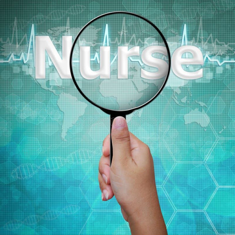 Nurse , Word in Magnifying Glass Stock Image - Image of analyze, device ... Nurse , Word in Magnifying Glass Stock Image - Image of analyze, device ...
