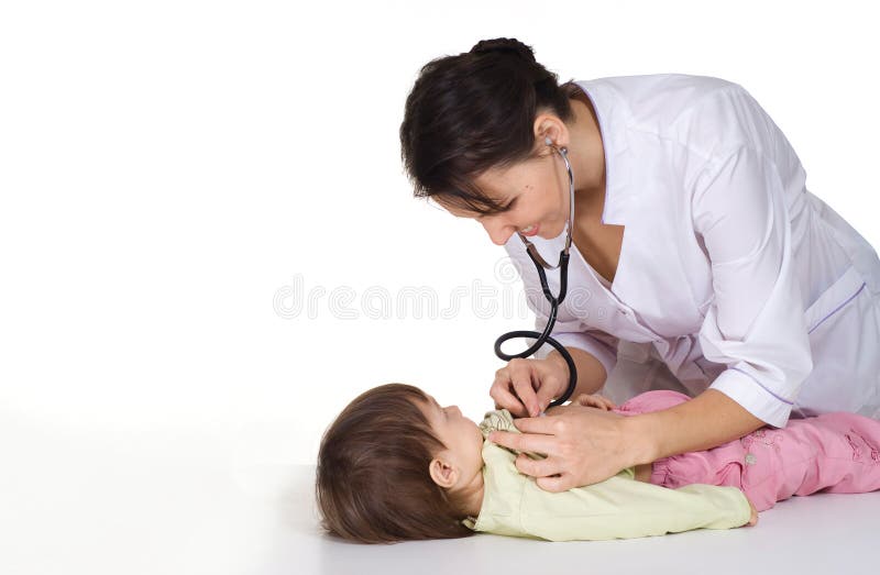 Nurse works with kid stock image. Image of attractive - 22629715