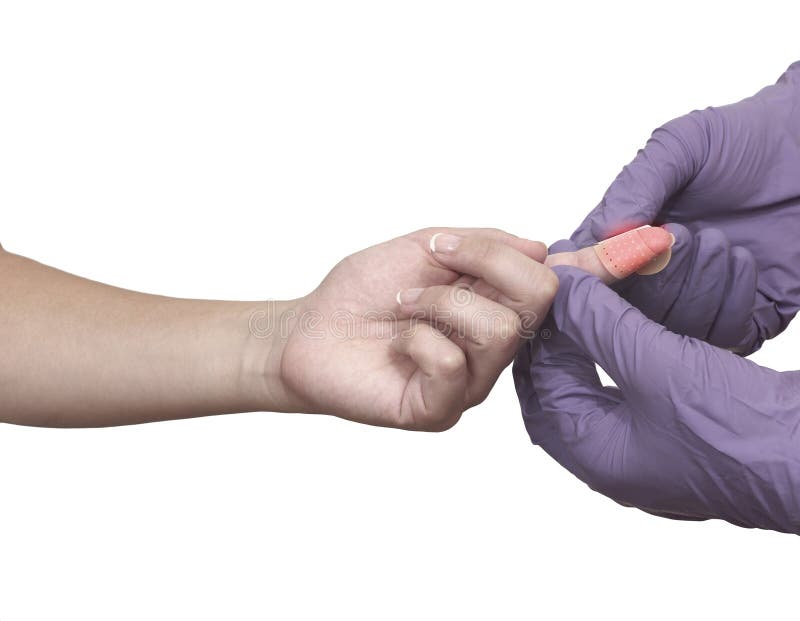 Nurse is Wounding Adhesive Bandage Stock Image - Image of isolated ...