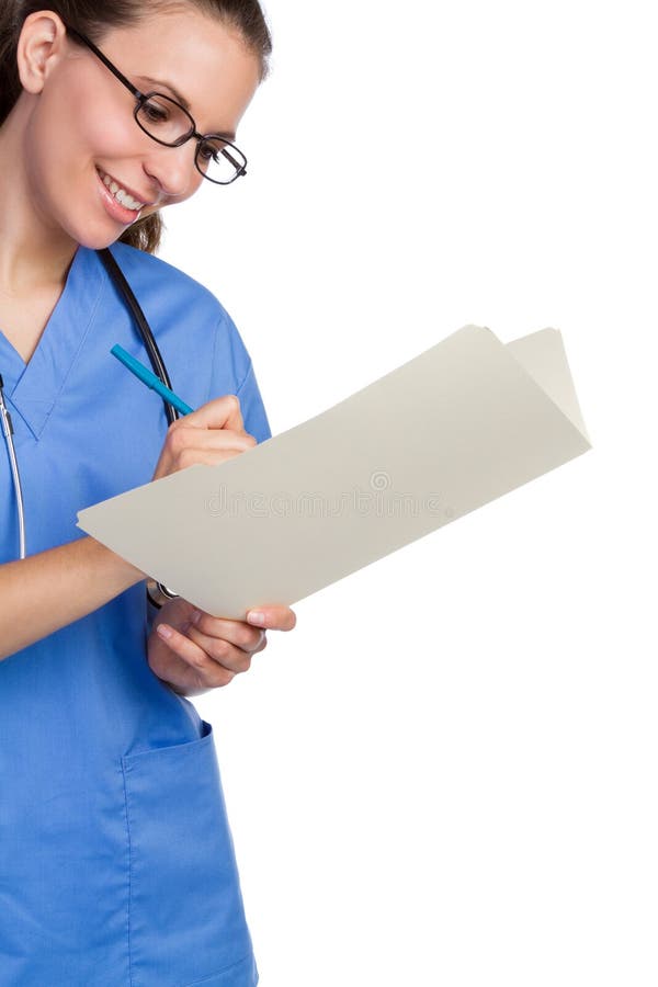 Nurse Writing in Chart stock photo. Image of medical - 59906080