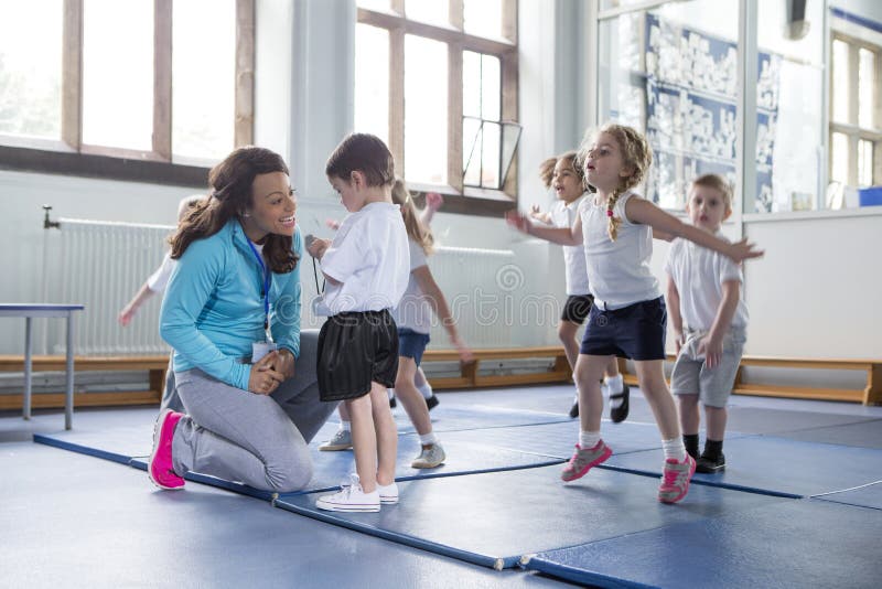 Nursery P.E lesson stock photo. Image of energy, action - 73727356