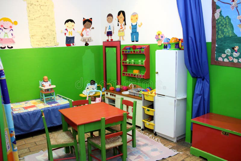 Creche play room stock image. Image of education, paintings - 599885