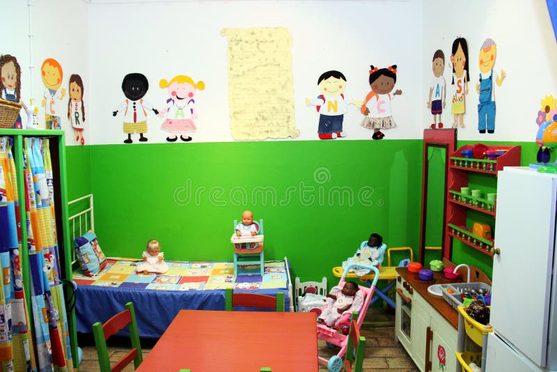 Creche play room stock image. Image of education, paintings - 599885