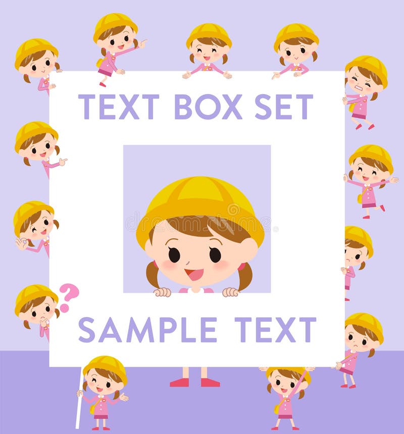 Nursery School Girl Text Box Stock Vector - Illustration of icon ...