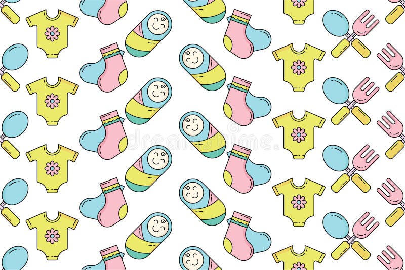 Colorful Rocket Seamless Pattern Background Template Stock Illustration ...