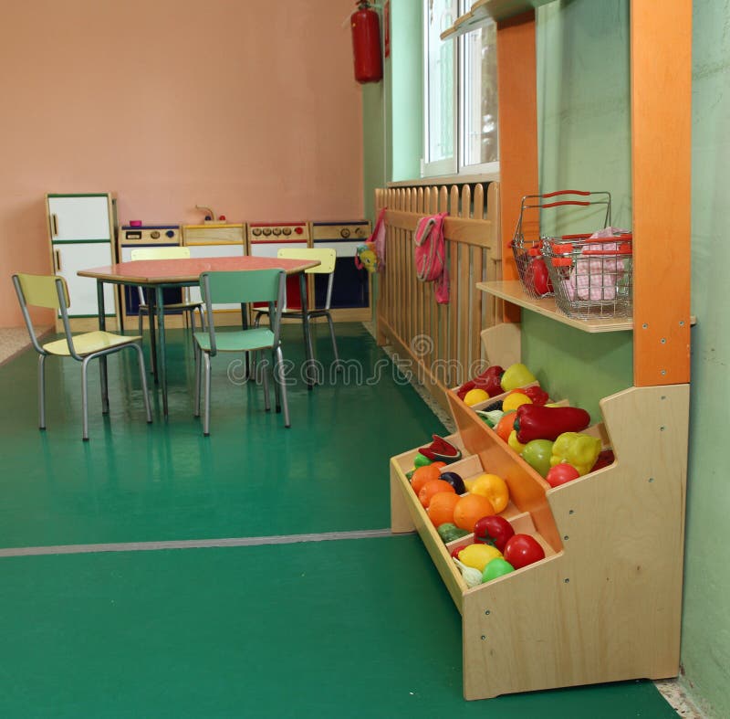 Nursery with Stand and Kitchen Toy Stock Image - Image of furniture ...