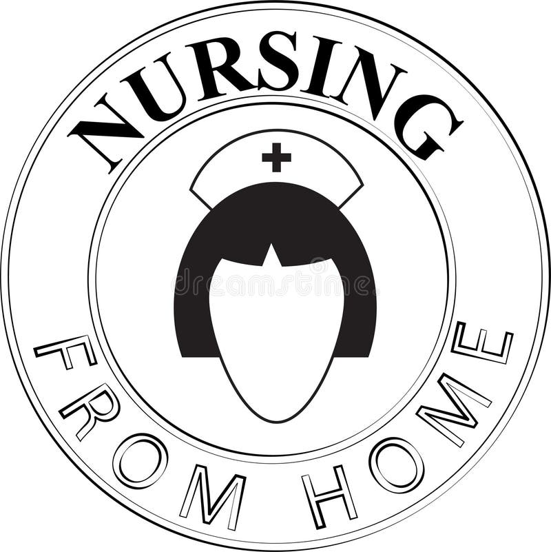 Nursing from Home Sign and Badg Stock Illustration - Illustration of ...