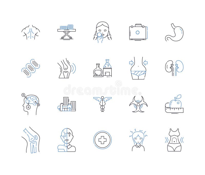 Nursing Care Line Icons Collection. Compassion, Empathy, Communication ...