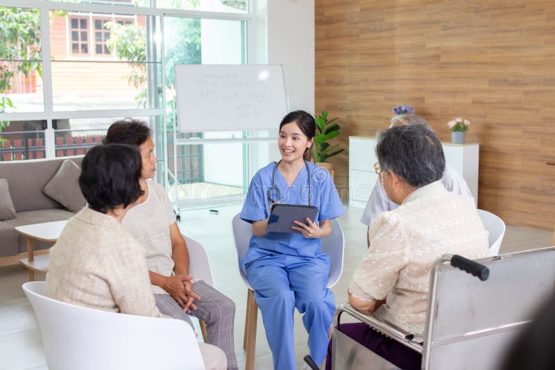 Nursing Home Care Concept. Friendly Nurse Caregiver Supporting an ...