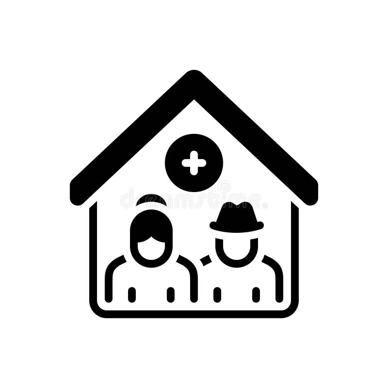 Black Solid Icon for Nursing Home, Nursing and Medical Stock ...